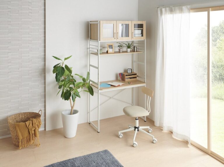 【NEW ITEM】ゴミ箱上のデッドスペースを有効活用！レンジ台付き食器棚『ルナ キッチンラック』 | オフィス家具とホーム家具は株式会社弘益